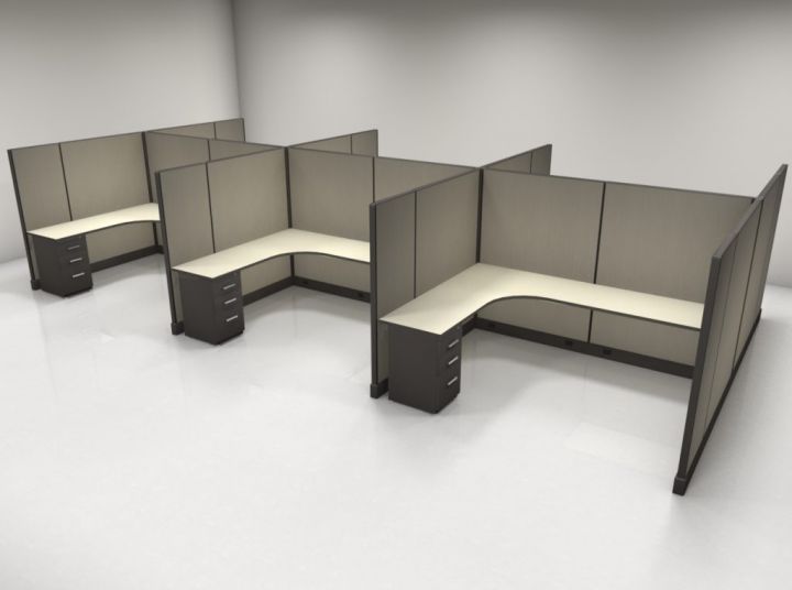 67" High Cubicles 6x8, 1 File - OfficeCubicle.com