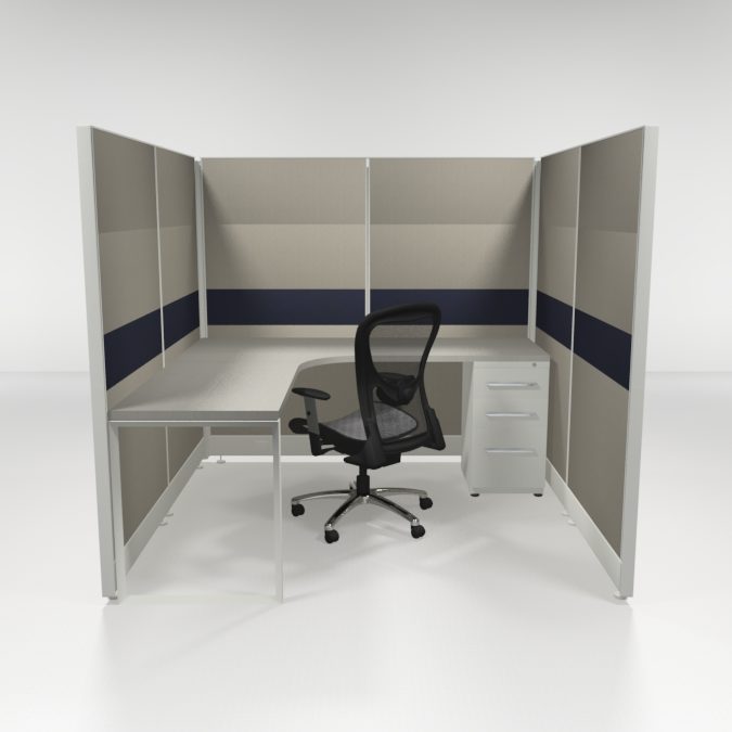 6X6 67" Tiled Cubicles with One File - OfficeCubicle.com