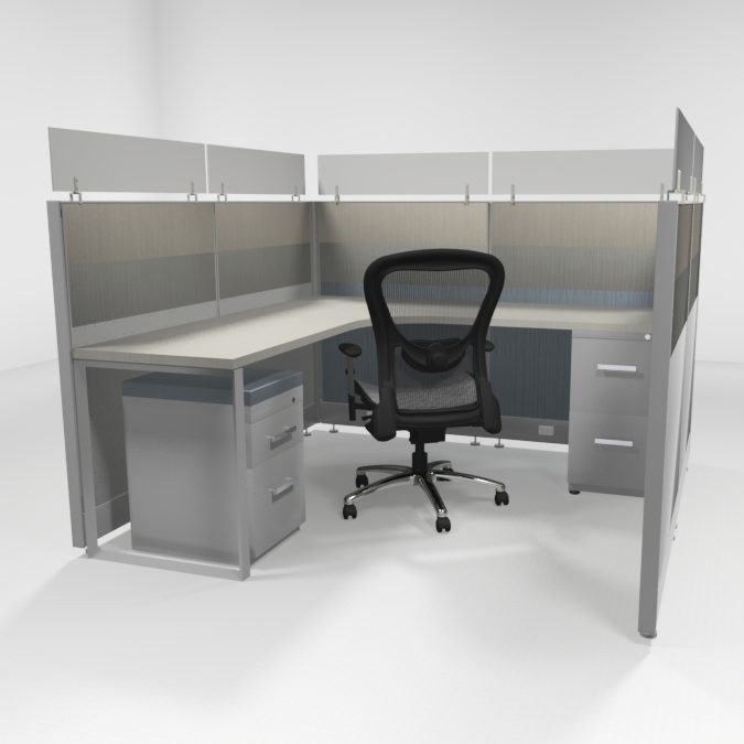 6X6 47" Tiled Cubicles Loaded - OfficeCubicle.com