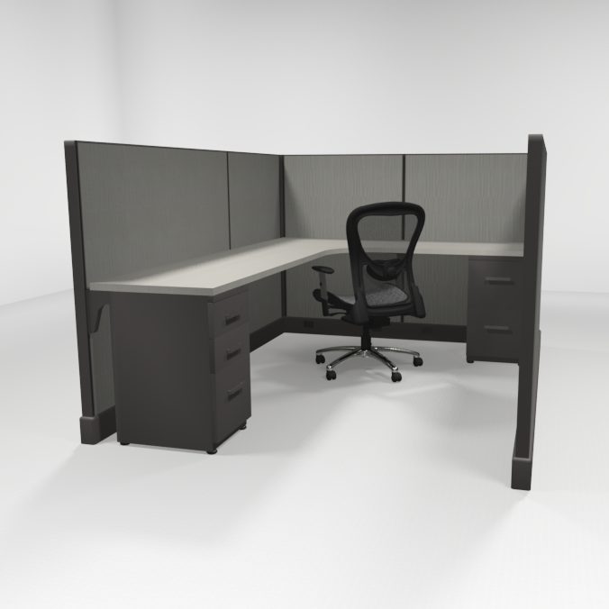 53" High Cubicles 6x8, Two Files - OfficeCubicle.com