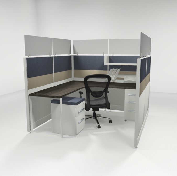 6X6 53" Tiled Cubicles Loaded - OfficeCubicle.com
