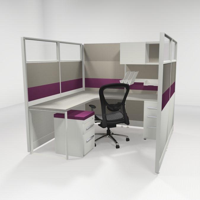 6X6 67" Tiled Cubicles Loaded - OfficeCubicle.com